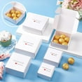 24Pcs White Paper Box Square Bakery Box Handmade Love Box with 6 Mixed ...