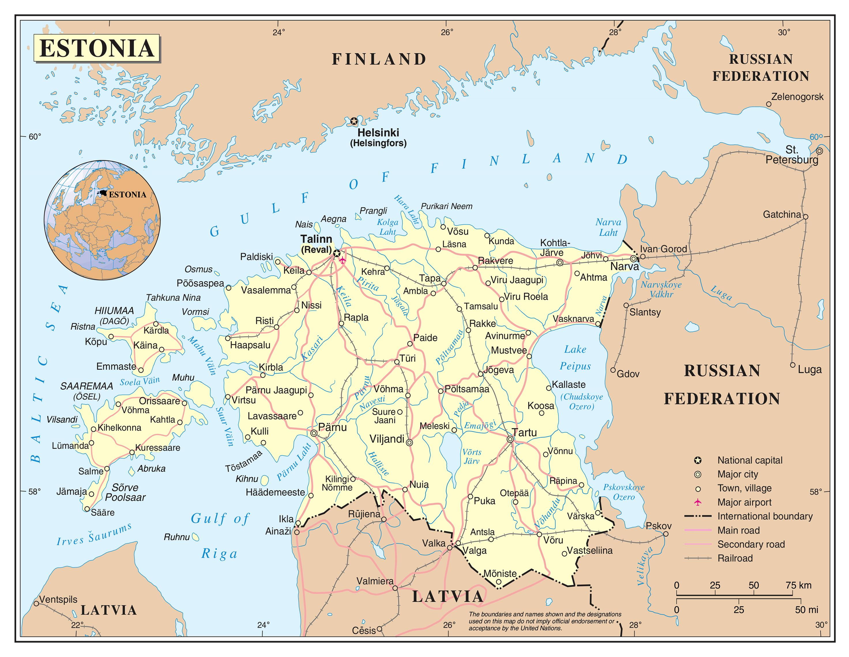 Palmetto Posters 24x31 Laminated Poster: Large detailed political map ...