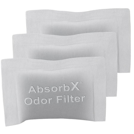 iTouchless AbsorbX Odor Filters 3-Pack Absorbs Garbage Smells, Natural ...
