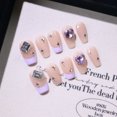 New handmade wearing nail advanced sense French manicure patch finished ...
