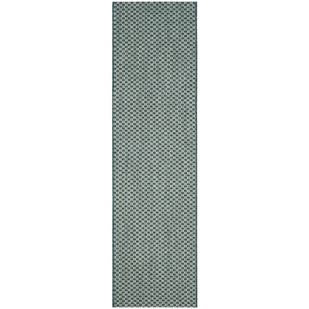 SAFAVIEH Courtyard Blair Geometric Indoor/Outdoor Runner, 2'3" x 12 ...