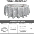 Silver Snowflakes Christmas Round Tablecloth 60 Inch Winter Snow Table ...