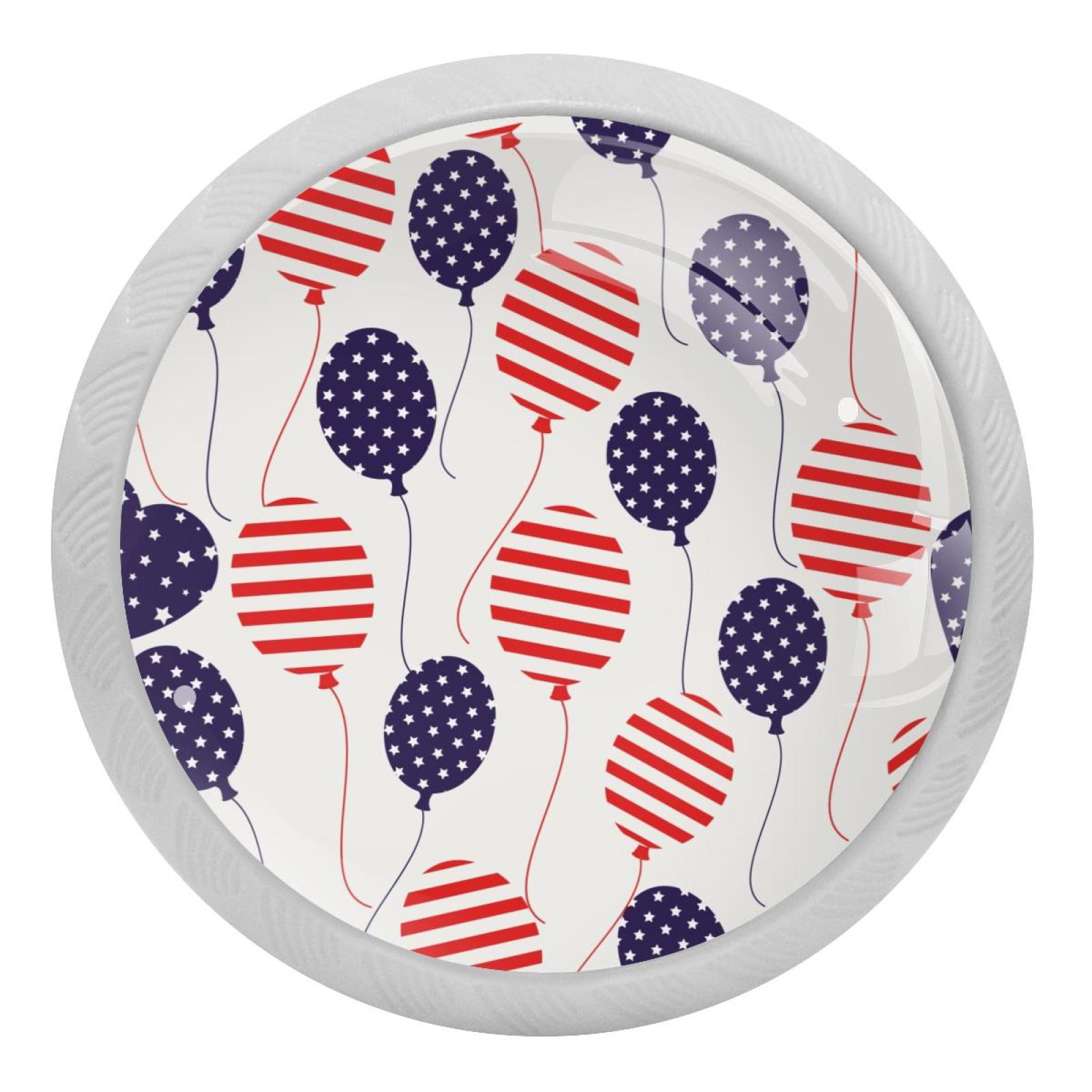 4PCS Round American Flag Balloon Cabinet Fluorescence Knob Glowing in ...