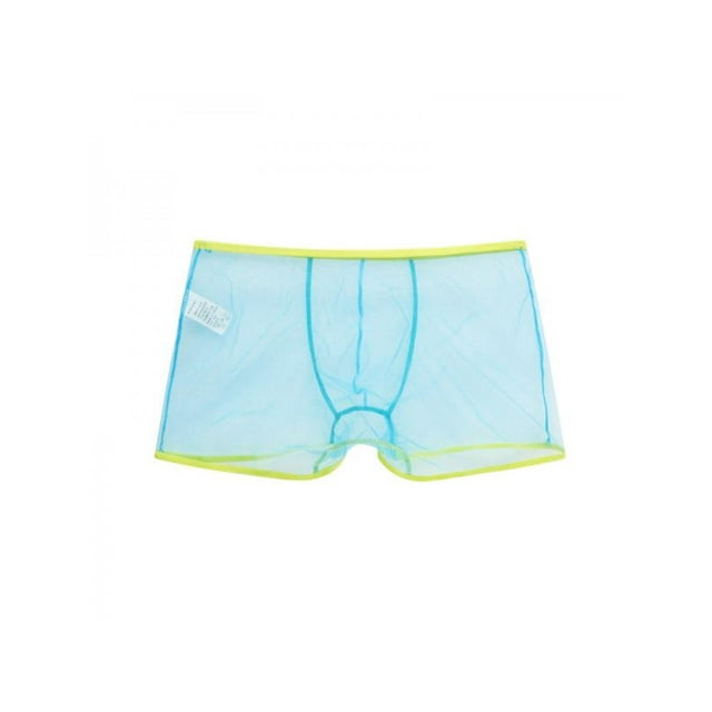 Men's Sexy Sheer Mesh Boxer Briefs Transparent Underwear Shorts ...