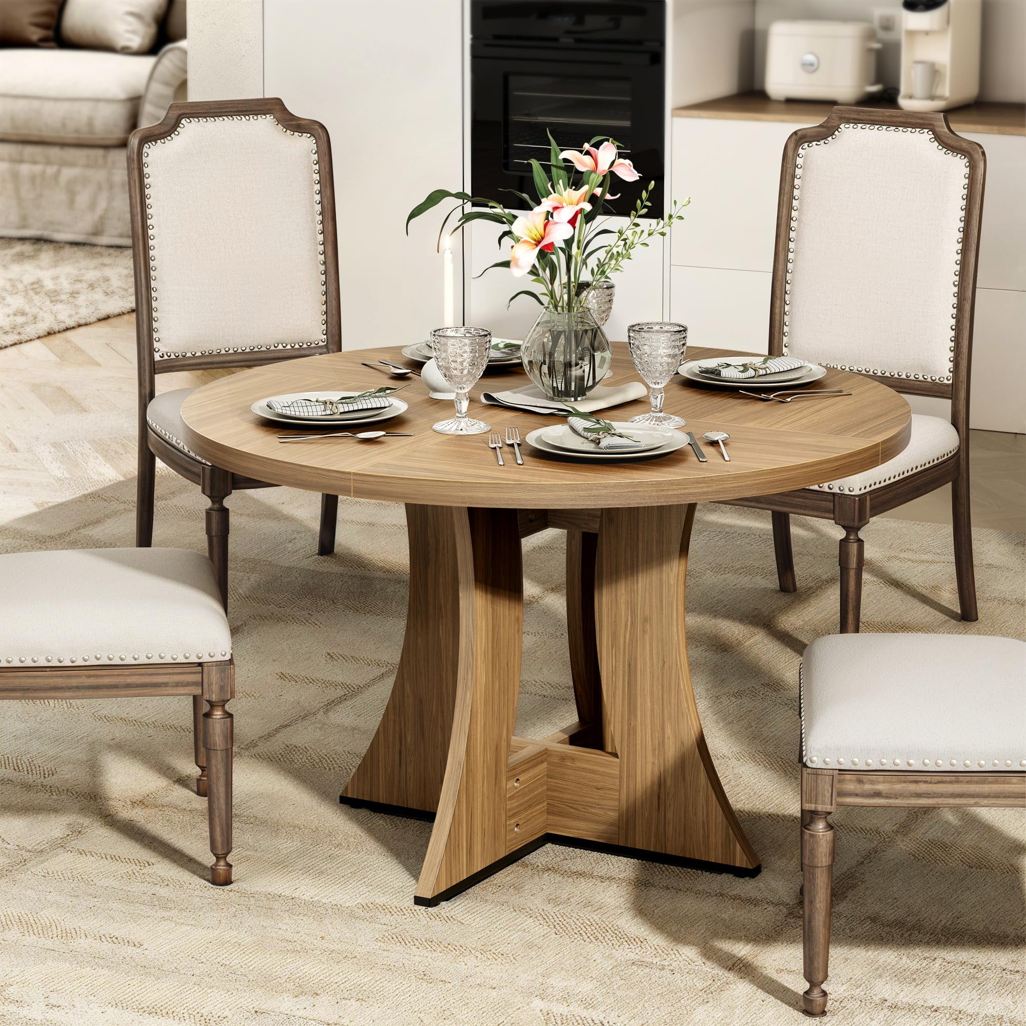 Click here for Marnur Round Dining Table For 4 Persons 47 Kitchen... prices