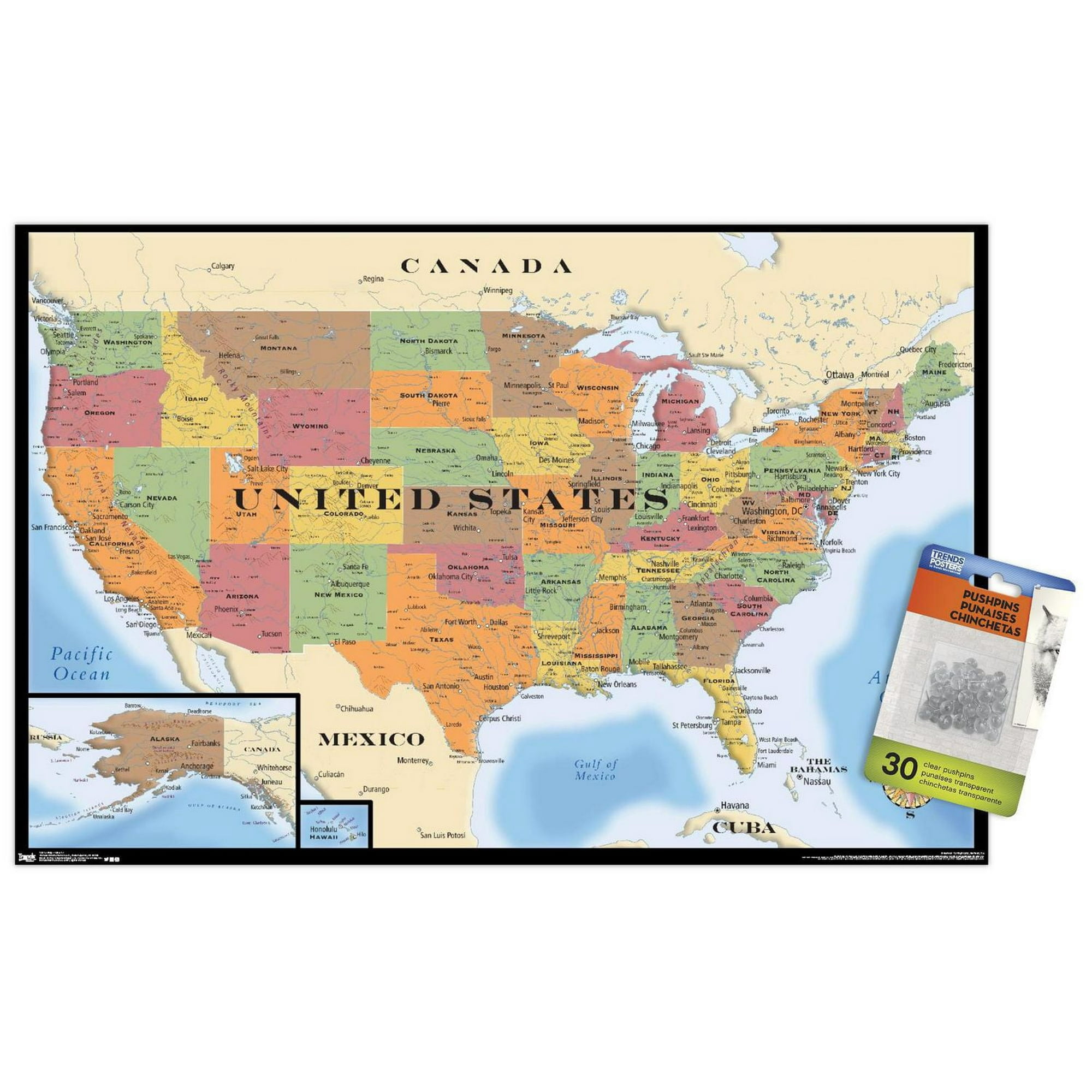 Click here for Trends International Map - Usa Wall Poster  22.375... prices