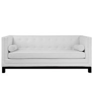 Perten Japandi Mid-Century Ivory Bumble Fabric Sofa for Living Room ...
