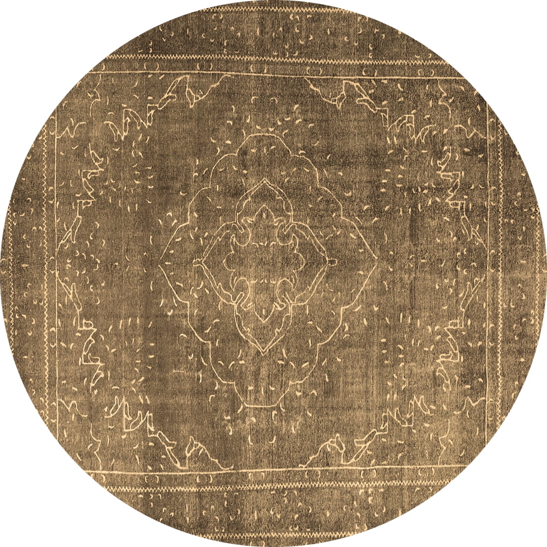 Ahgly Company Indoor Round Persian Brown Traditional Area Rugs, 5 ...