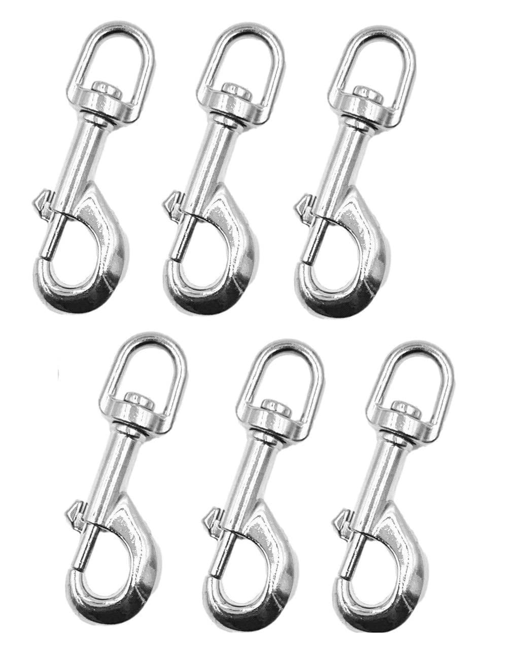 Swivel Eye Snap Hook Bolt Snap Nickel Plated (3" x 1/2" - 6 Pack ...