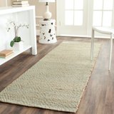 SAFAVIEH Natural Fiber Braxton Braided Jute Area Rug, Natural/Green, 8 ...