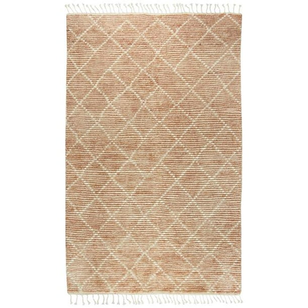 Rizzy Home Berkley Natural Dimonds/Lines Shag 18" x 18" Area Rug ...