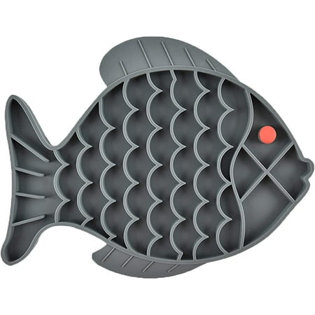 Slow Food Dog Bowl, Fish Shaped Cat Food Pad Silicone Pet Puzzle Feeder ...