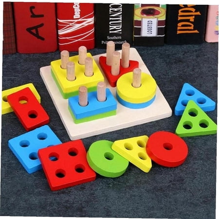 Baby Toys Educational Colorful Wooden Geometric Sorting Board ...
