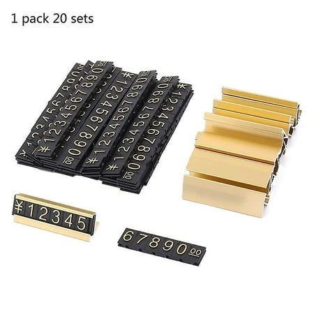 Gold Number Price Tag Signs 20sets Arabic Numerals Together Price Cube ...