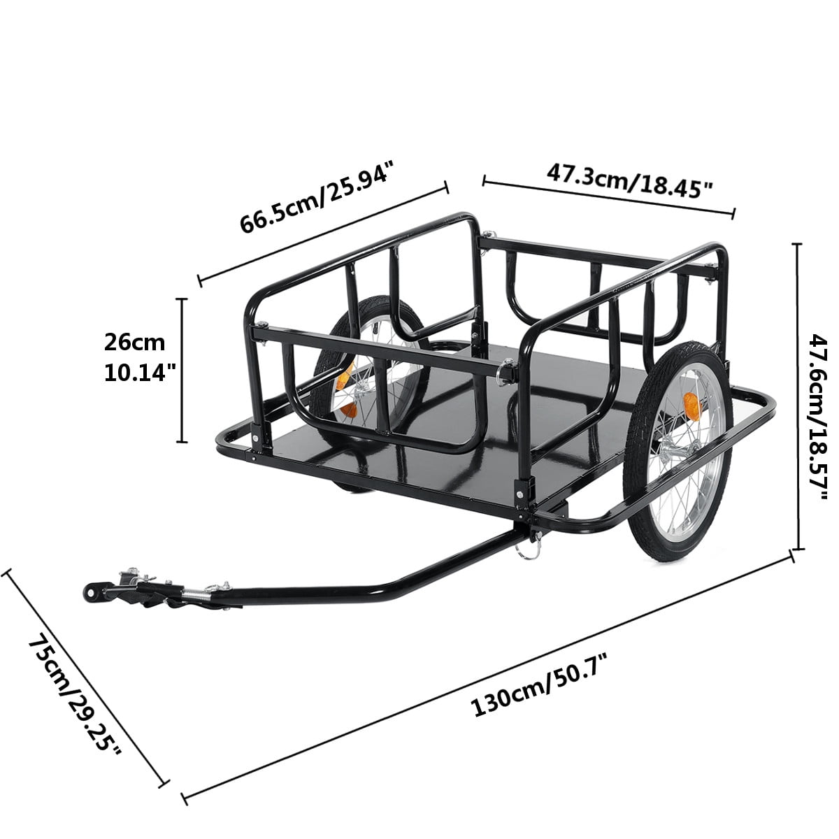 Buy LAOTIE Bicycle Cargo Trailer 143 lbs Max Load, Folding Bike Wagon ...