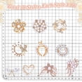 10Pcs 10 Styles Alloy Rhinestone Brooches with Plastic Pearl Beads ...