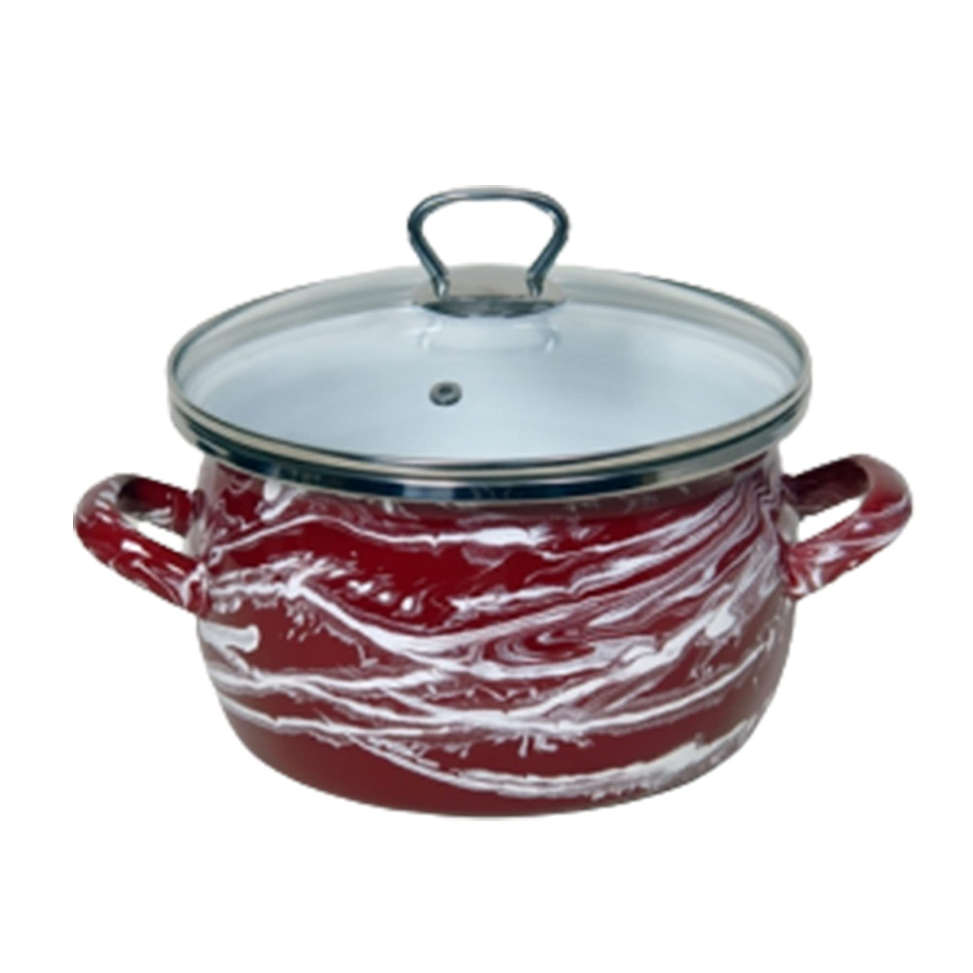 Stylish Enamel Stock Pot Cooking Pot and Glass Lid for Partyware ...