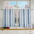 Abstract Blue Stripes Sheer Curtains for Living Room Bedroom, Rustic ...