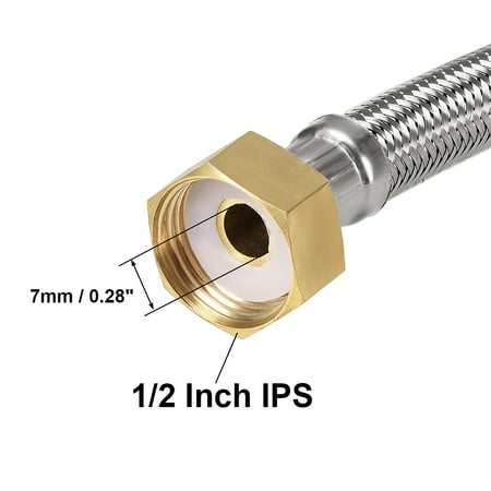 Faucet Supply Connector 1/2 Inch IPS Female x 1/2 Inch IPS Female 24 ...
