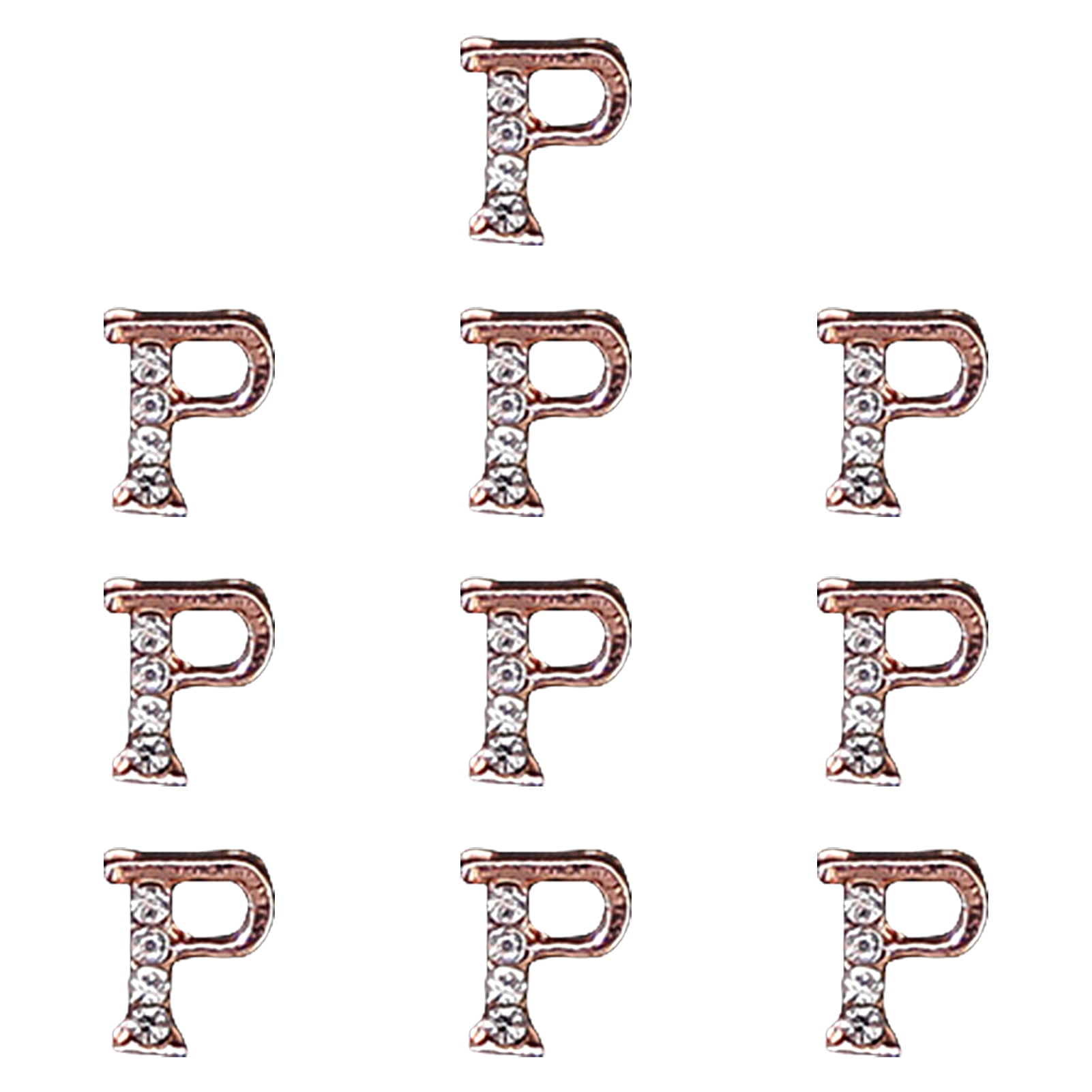 Hesroicy 10Pcs Nail Art Alphabets Three-dimensional Shining Hollowed ...