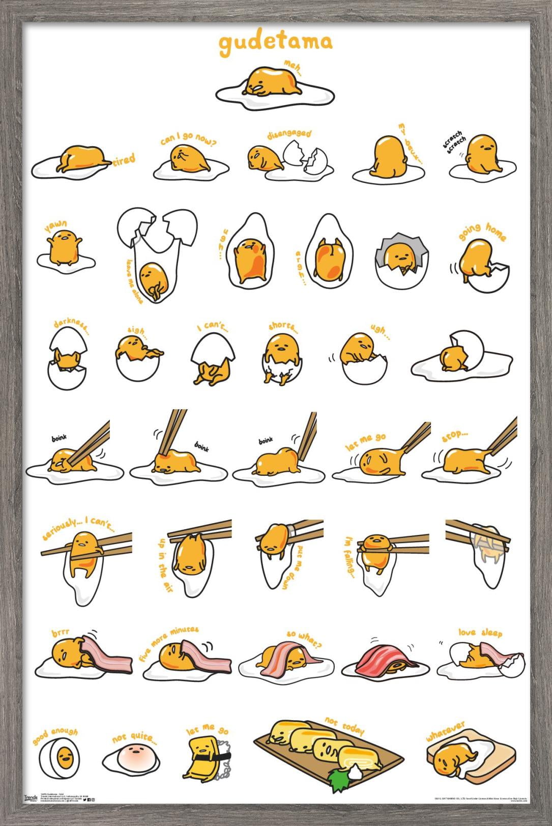 Gudetama - Grid Wall Poster, 22.375" x 34", Framed - Walmart.com