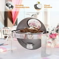 ROVSUN 6 Quart Roll Top Chafing Dish Set, Stainless Steel Buffet Server with Glass Window ...