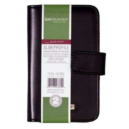 Day Runner Undated Windsor Refillable Planner, Black, 3 1/4" x 6 3/8 ...