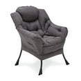JOMEED Modern Fabric Lazy Accent Chair with Armrests & Side Pocket ...