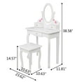 GoDecor Kids Vanity Table and Chair Vanity Set with Mirror Makeup ...
