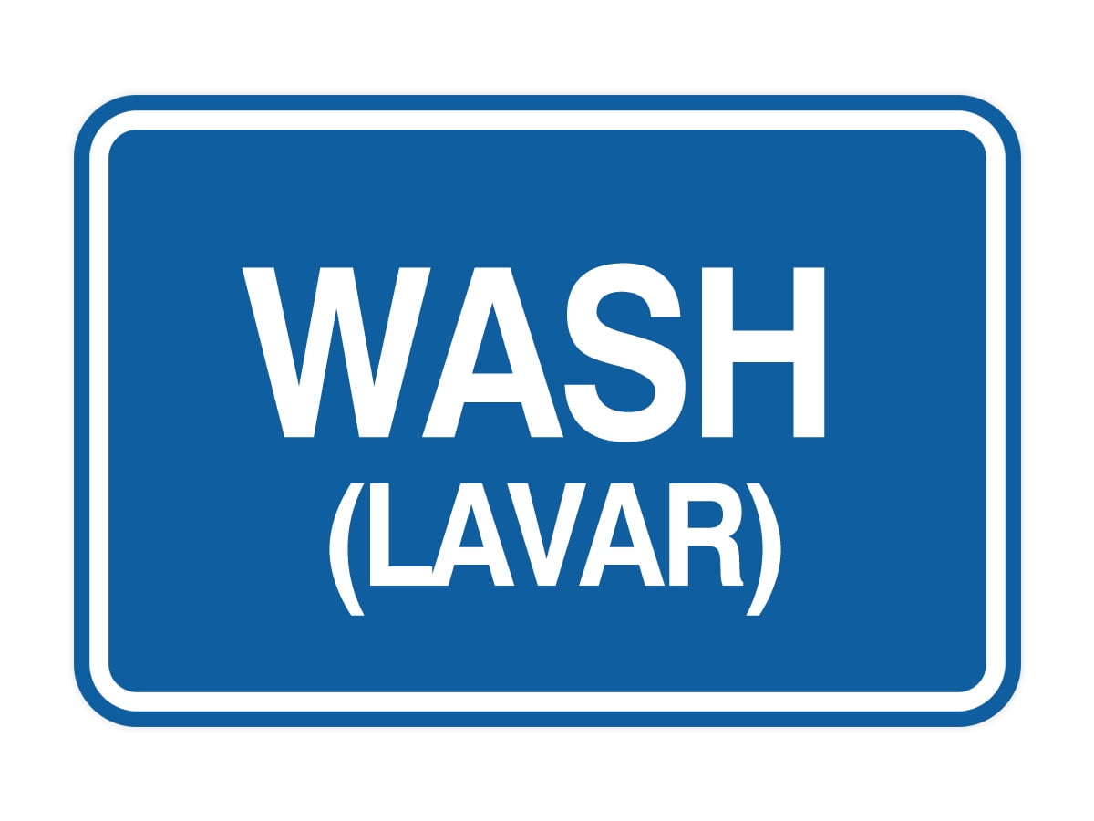 Signs ByLITA Classic Framed Wash (Lavar) Sign (Blue) - Large - Walmart.com