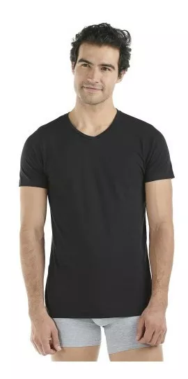 Pack De 3 Playeras Camisetas Negra Optima Cuello V Algodón | Walmart en ...