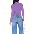 COMVALUE Women's High Neck Long Sleeve Shirts Spring Fashion Basic ...