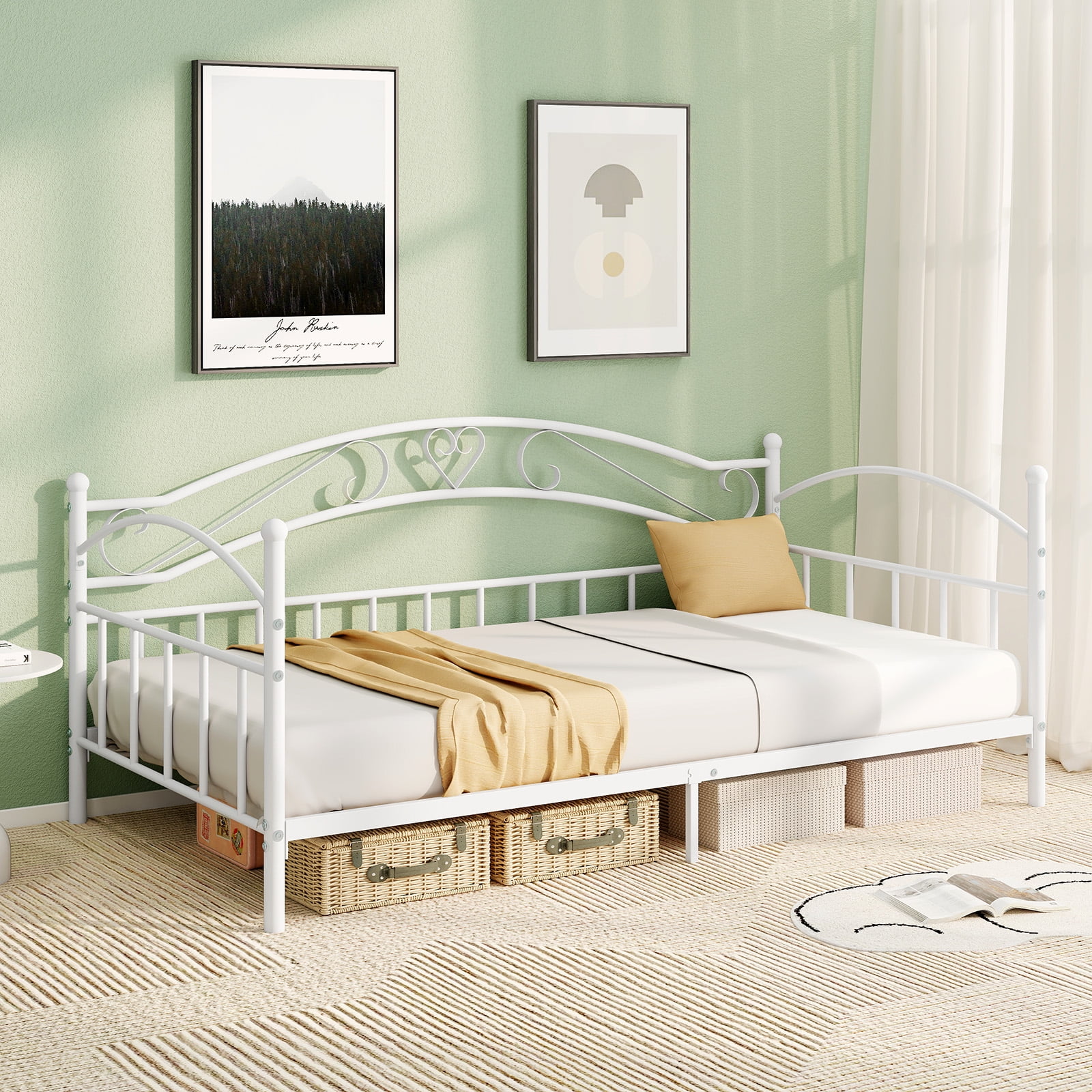 Click here for Gymax Twin Size Metal Daybed Frame W/ Headboard Fo... prices