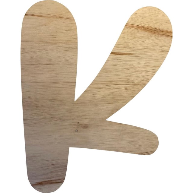 Wood Letter K Craft Shape, Unfinished 18'' Tall Small Kids Wooden ...