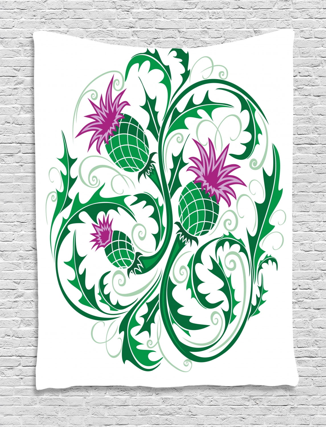 Thistle Tapestry, Celtic Style Ornament of Thistle Branches and Flowers ...