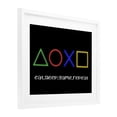 Neon Gaming Symbols & Words White Framed Print Under Glass, design by ...