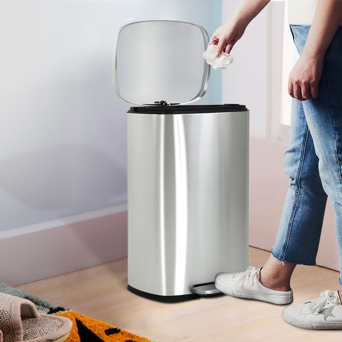 Dkelincs Step Trash Can 13 Gallon Bathroom Trash Can Stainless Steel Dkelincs Step Trash Can 13 Gallon Bathroom Trash Can Stainless Steel