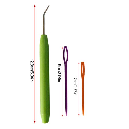 Plastic Crochet Hook Kit Portable Hand Held Weaving Hooks Kit Ergonomic ...