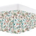 Blue Red Floral Bed Skirt Bed Skirts Queen Size 18 Inch Drop ...