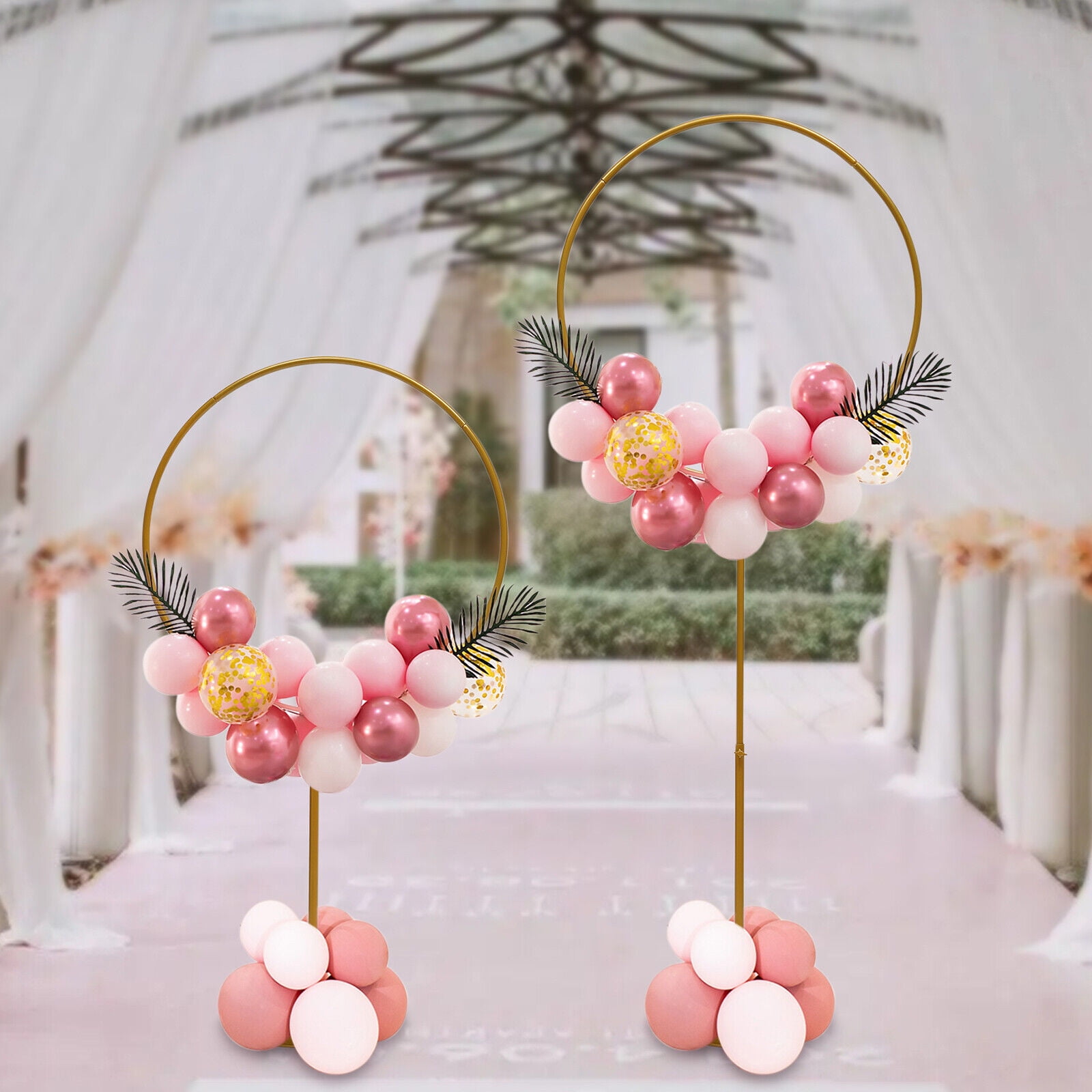 CNCEST 2 * Golden Balloon Lead Brackets Wedding Rack Arch Frame Stand ...