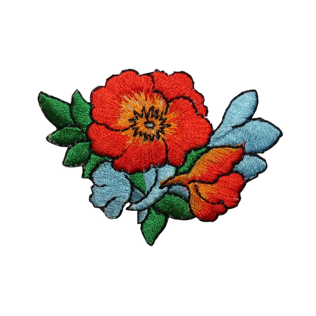 ID 6406 Orange Poppy Flower Patch Blossoms Plant Embroidered Iron On ...