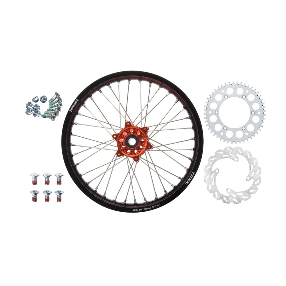 Tusk Impact Complete Rear Wheel Package 18 x 2.15 Black Rim/Silver ...