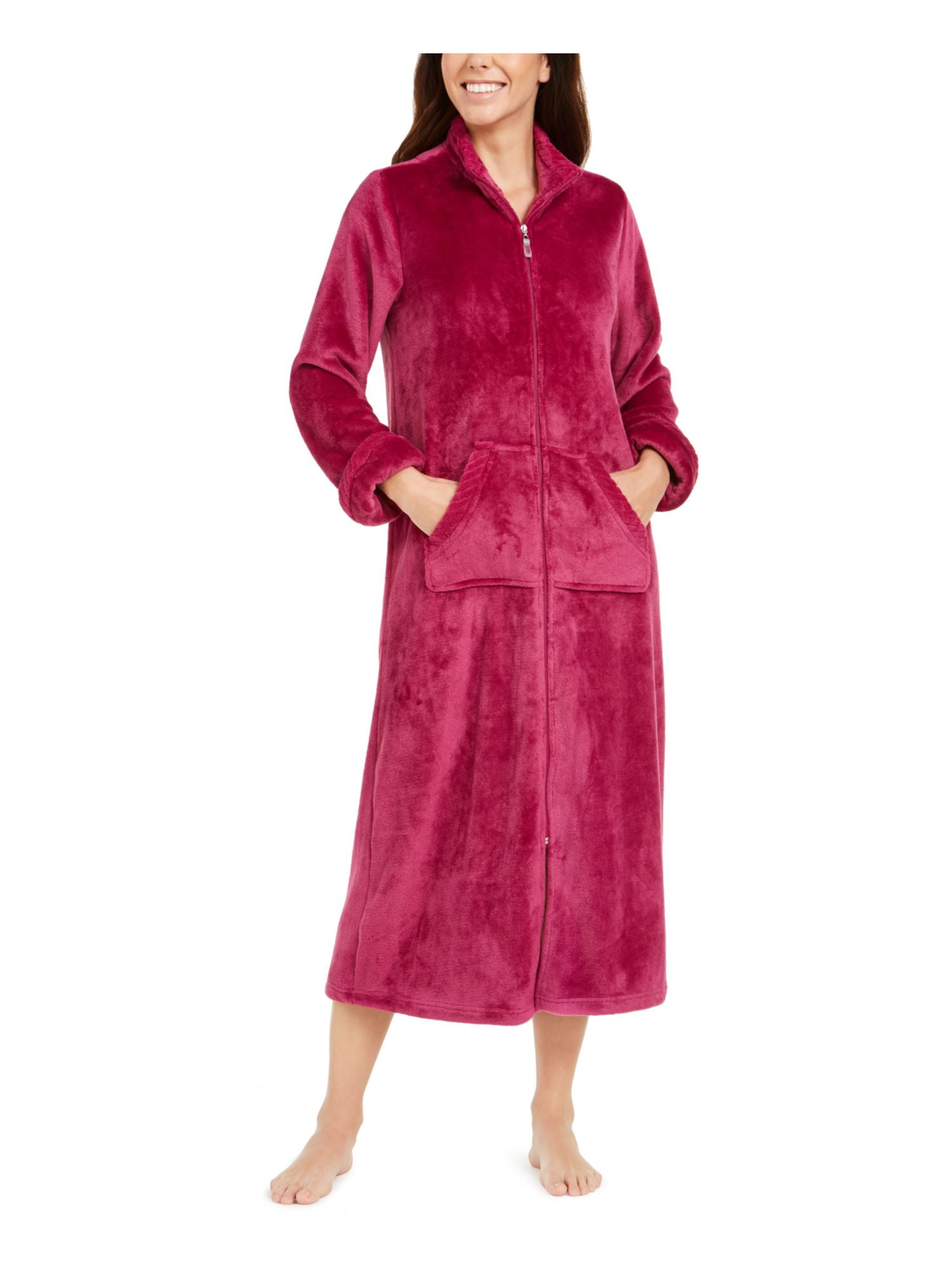 MISS ELAINE Intimates Pink Zippered Sleepwear Robe Size: XL - Walmart.com