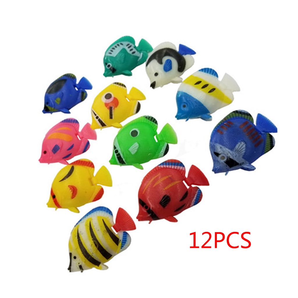 MANNYA Floating Fish Toy Model Figure 12pcs Realistic Tropical Fish ...