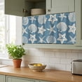 Blue Gray Coastal Cabinet Curtains for Kitchen 10"W x 11"L, Starfish ...