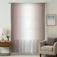 Brown White Ombre Sheer Curtains 63 Inch Length, Light Filtering Voile ...