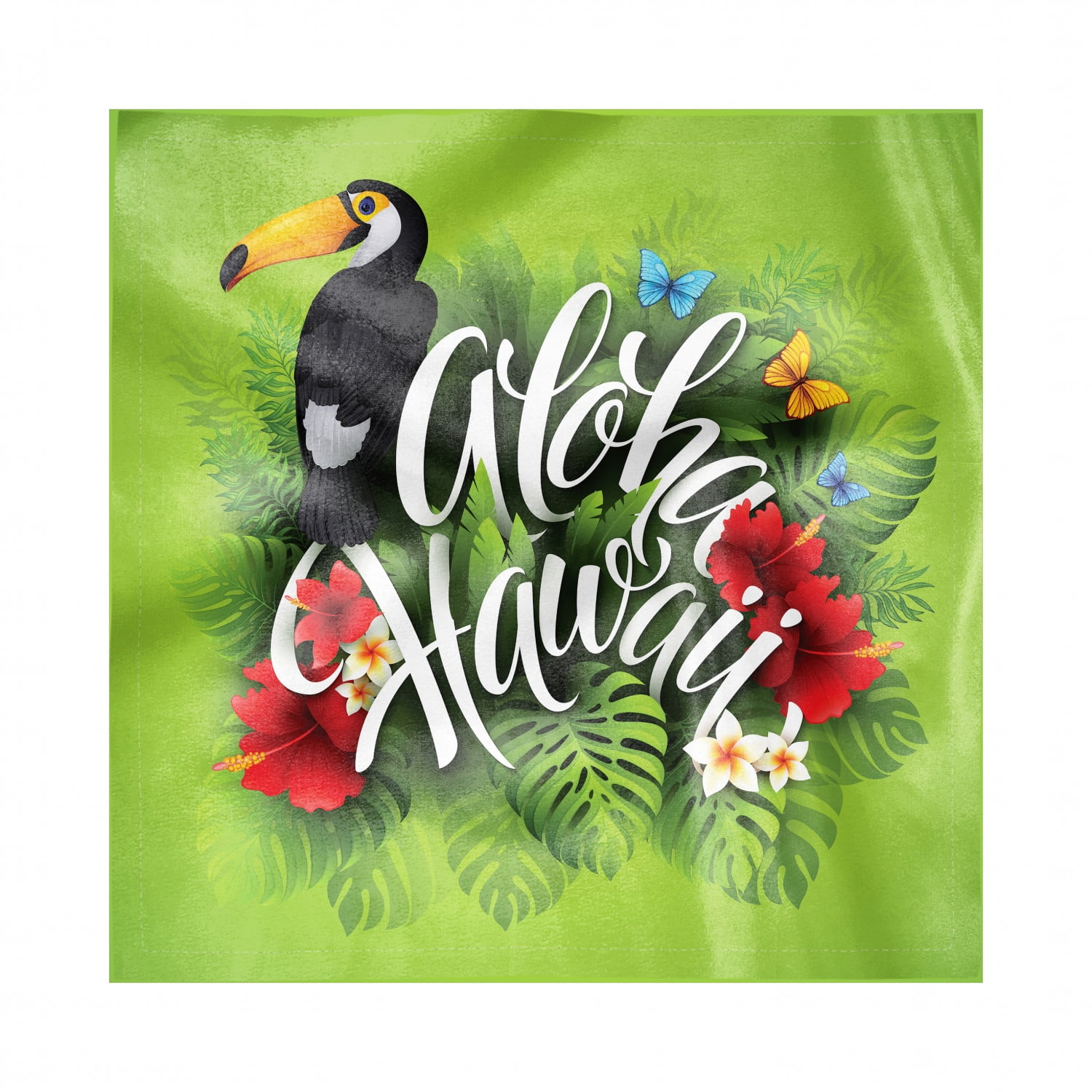 Aloha Decorative Satin Napkins Set of 4, Hawaiian Cursive Lettering ...
