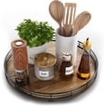 Acacia Wood 18" Lazy Susan Turntable Organizer, Farmhouse Large Round ...
