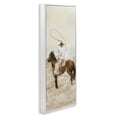 Stupell Industries Wrangling Cowboy Lasso White Framed Giclee Art ...