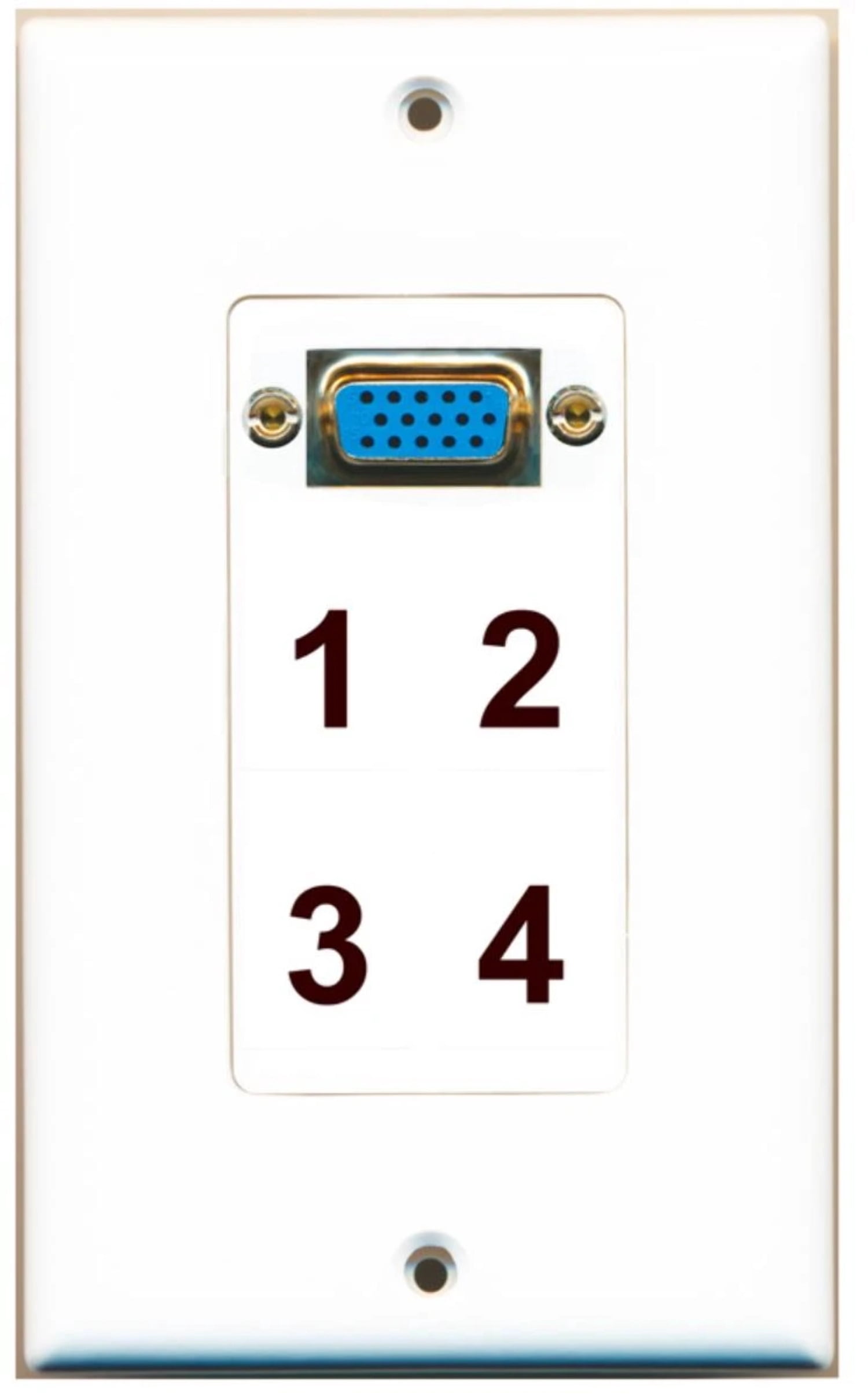 Ultra Spec Cables Custom SVGA Wall Plate White with up to 4 Keystone ...
